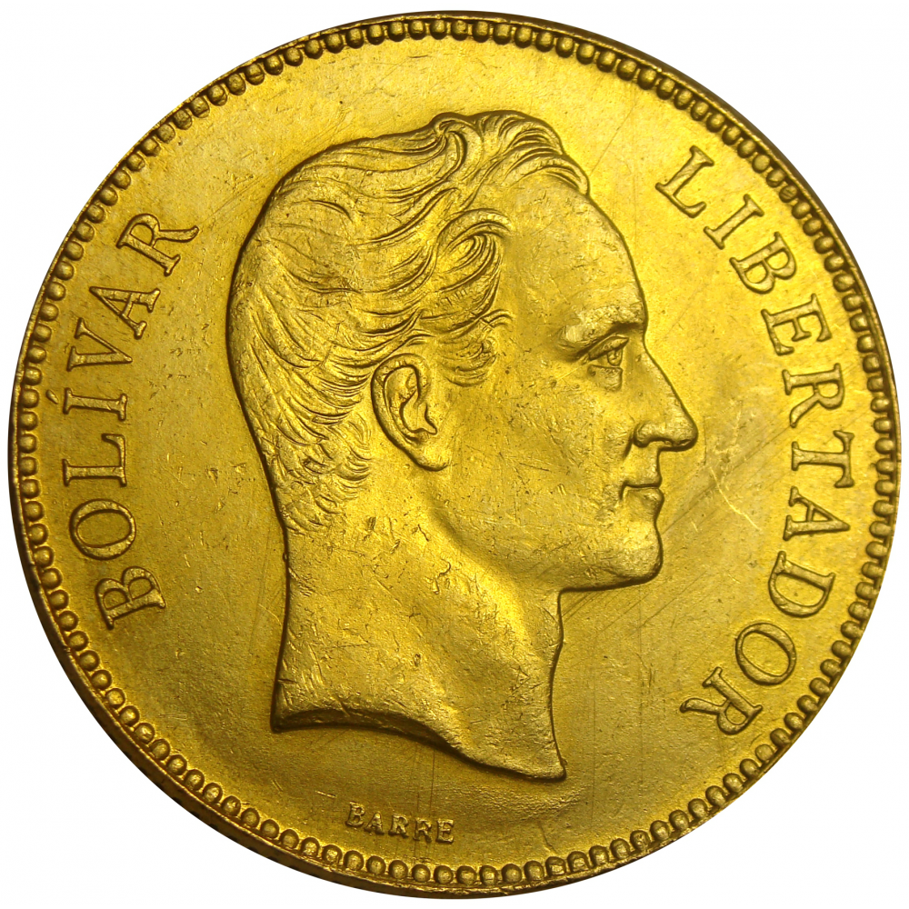 Replica Moneda Oro 100 Bolivares 1886 Pachano