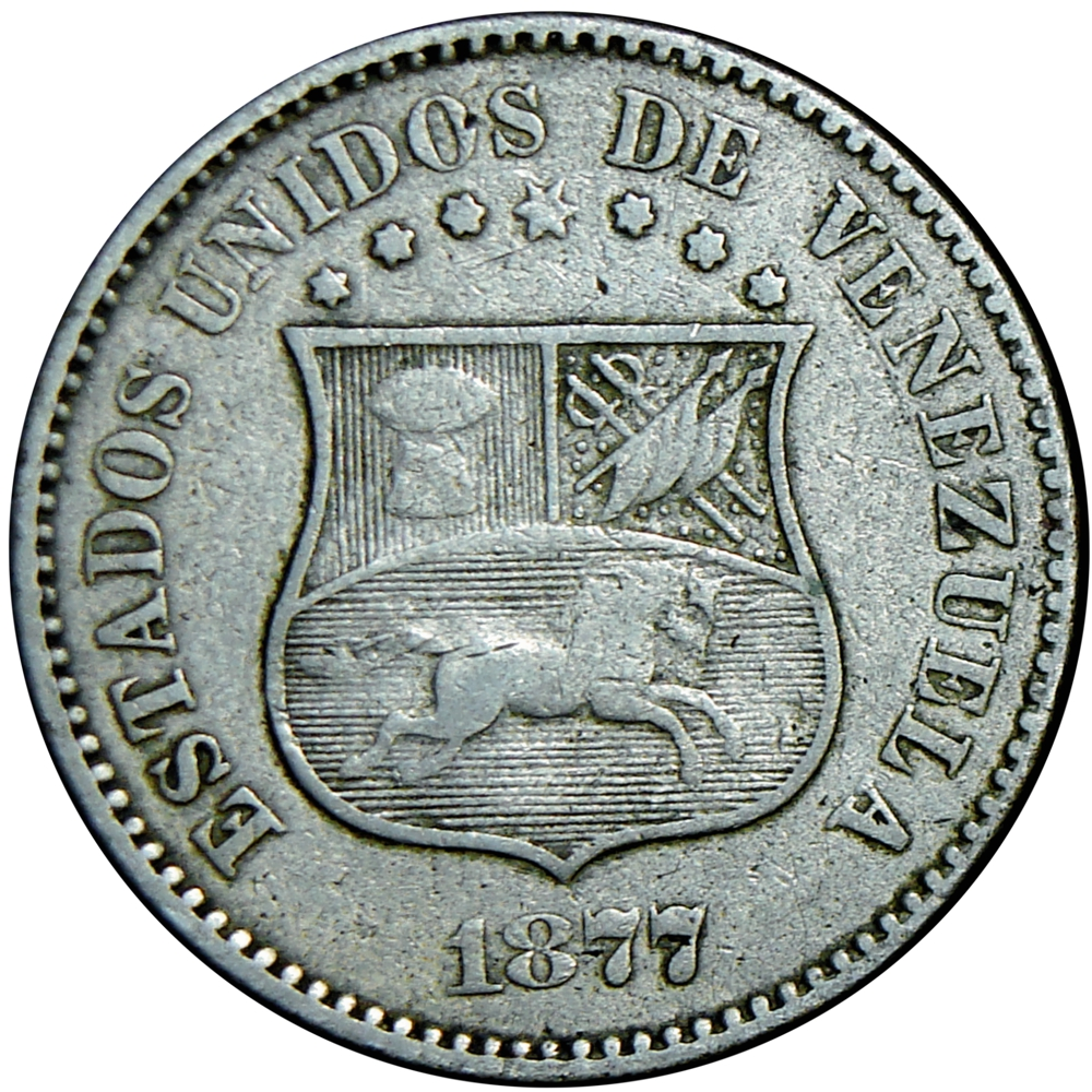 Venezuela Moneda 2 ½ Centavos 1877 - Locha