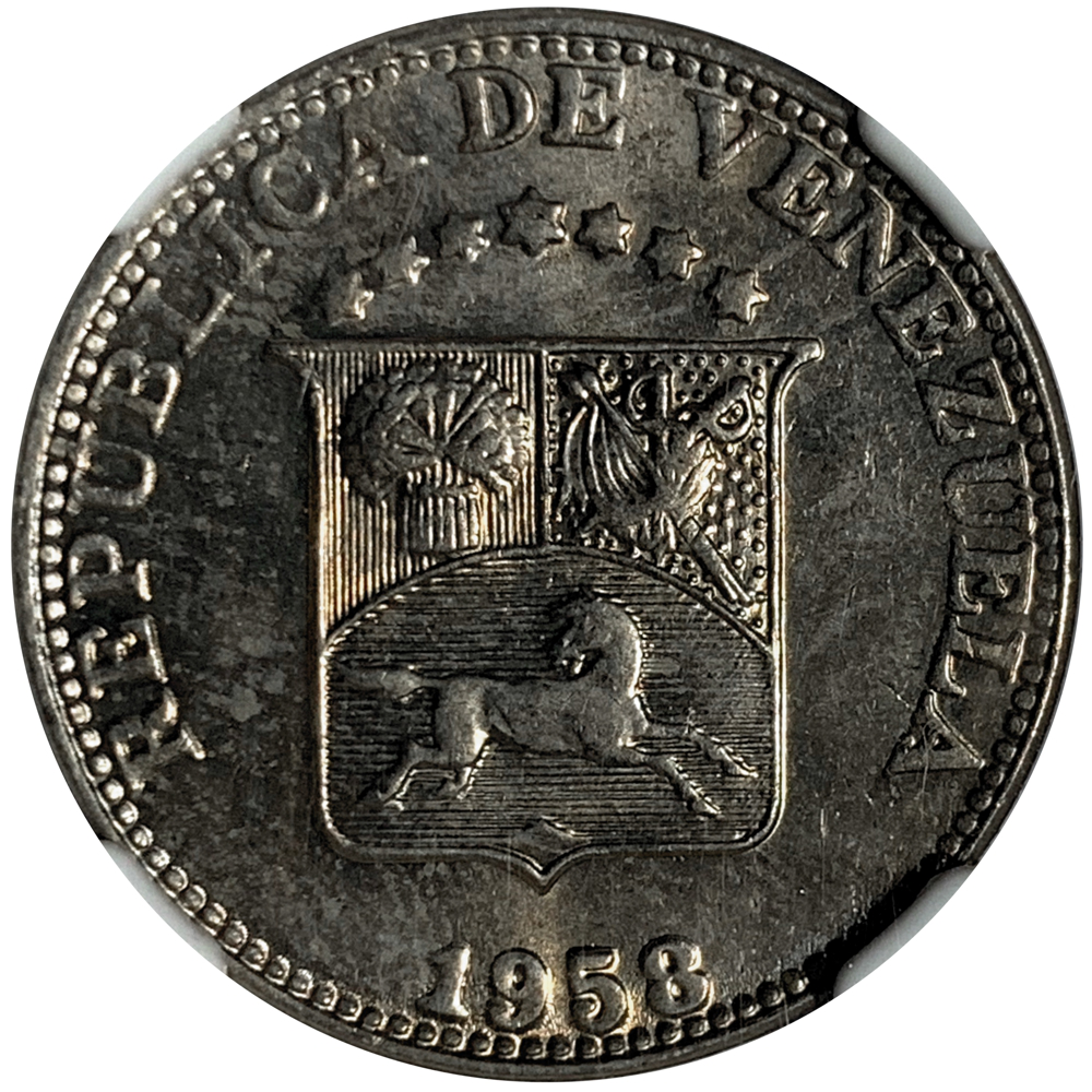Moneda 12½ Céntimos - Locha 1958 Cápsula NGC MS 63