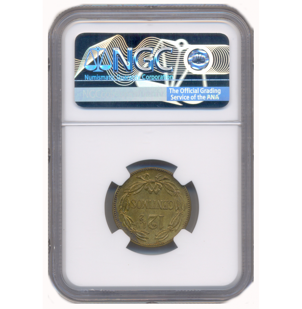 Moneda 12½ Céntimos 1944 Locha Amarilla NGC MS 62
