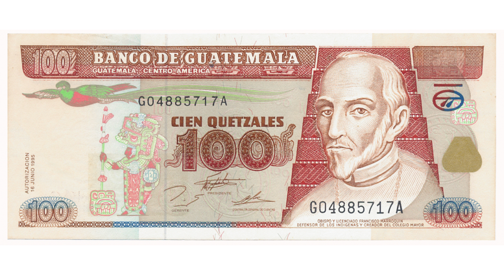Billete Guatemala 100 Quetzales 1995