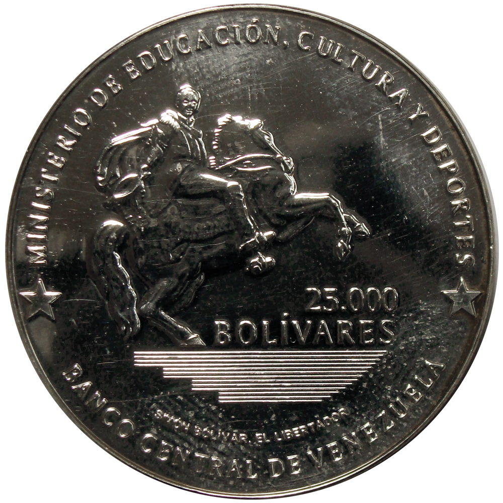 Venezuela Moneda 25000 Bolívares 2001 Batalla de Carabobo