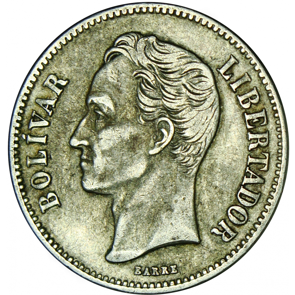 Venezuela Moneda 2 Bolívares de Plata 1929